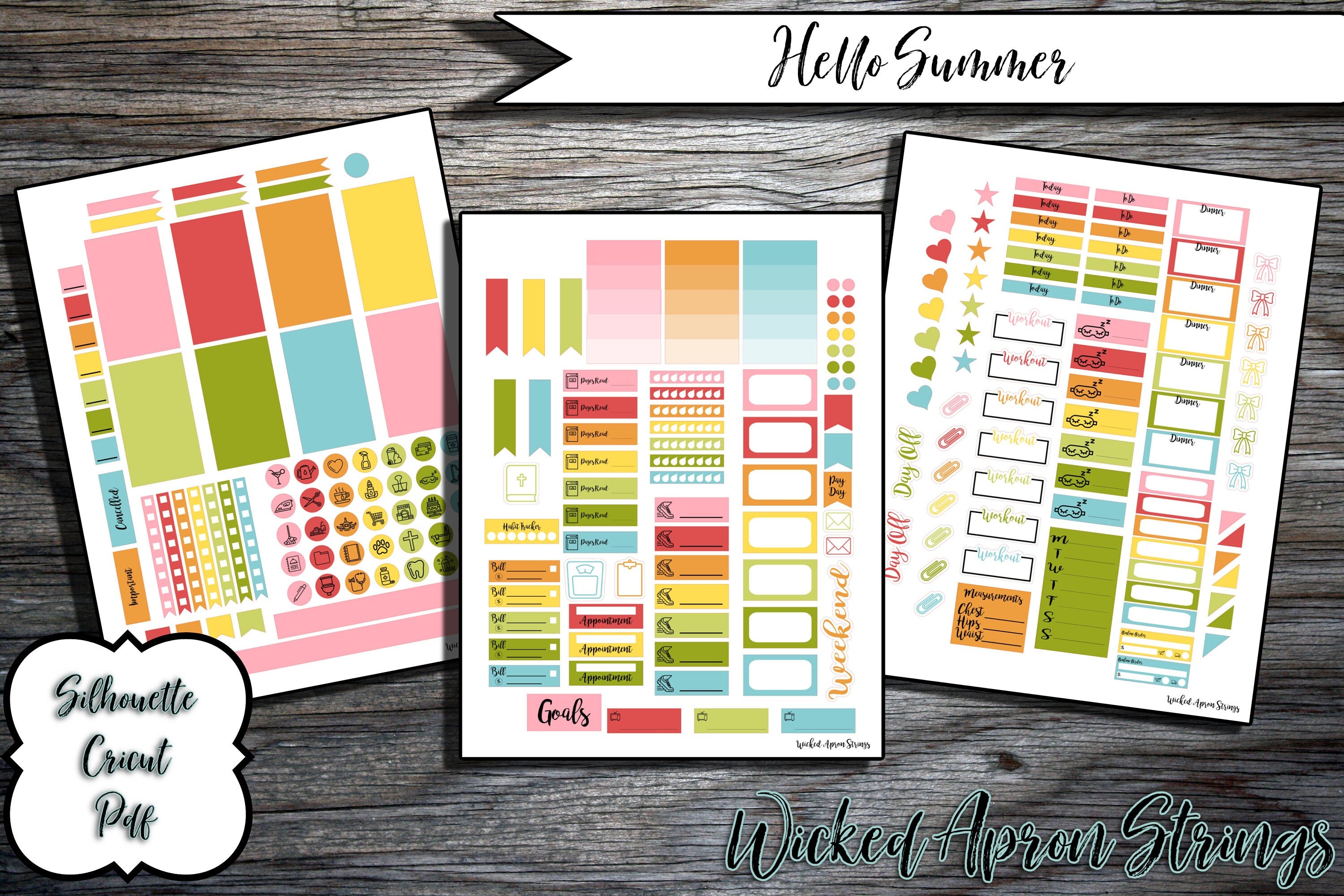 Printable Stickers for Classic Happy Planner Weekly Planner Spread : H ...