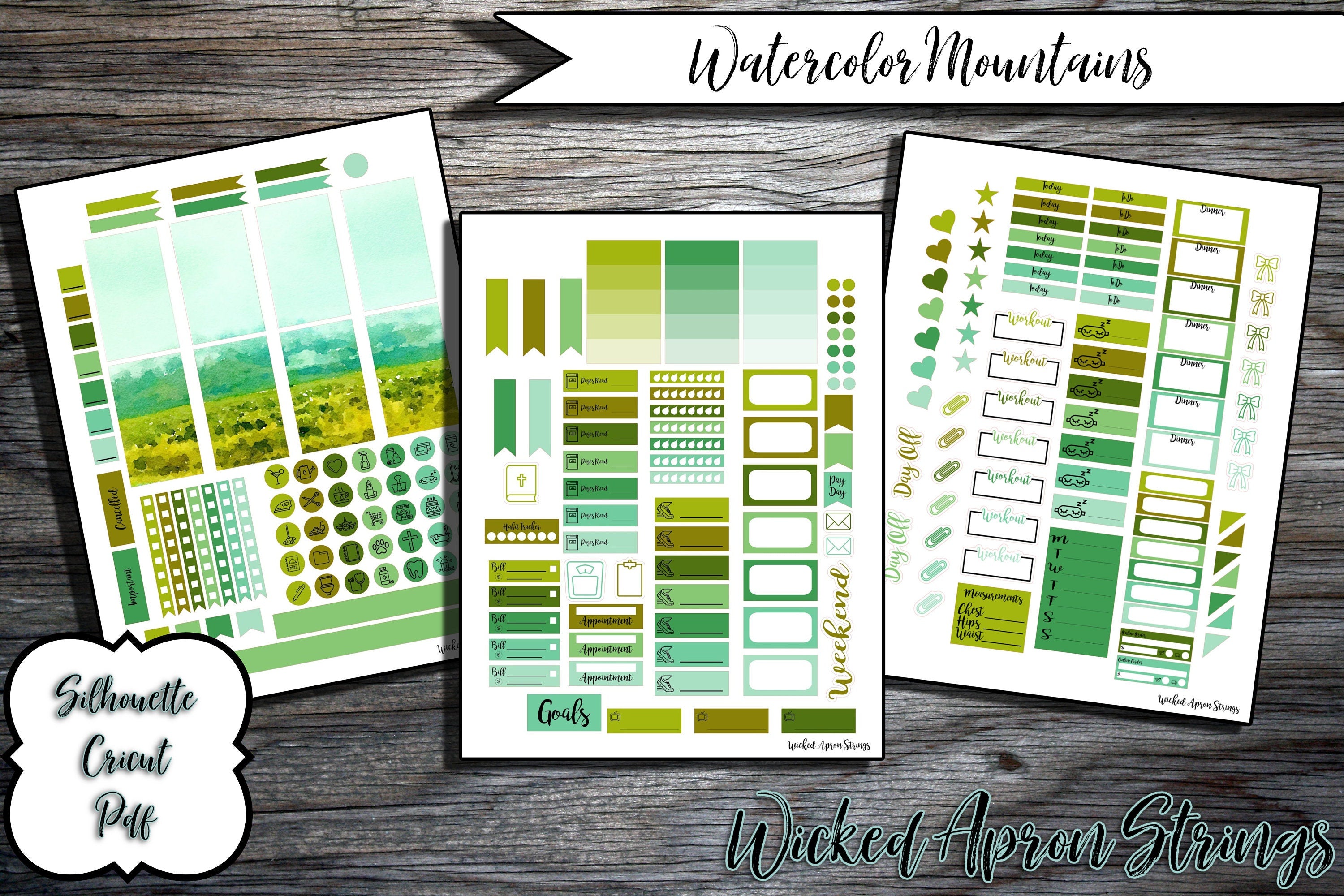 Printable Stickers for Classic Happy Planner Weekly Planner Spread : W ...