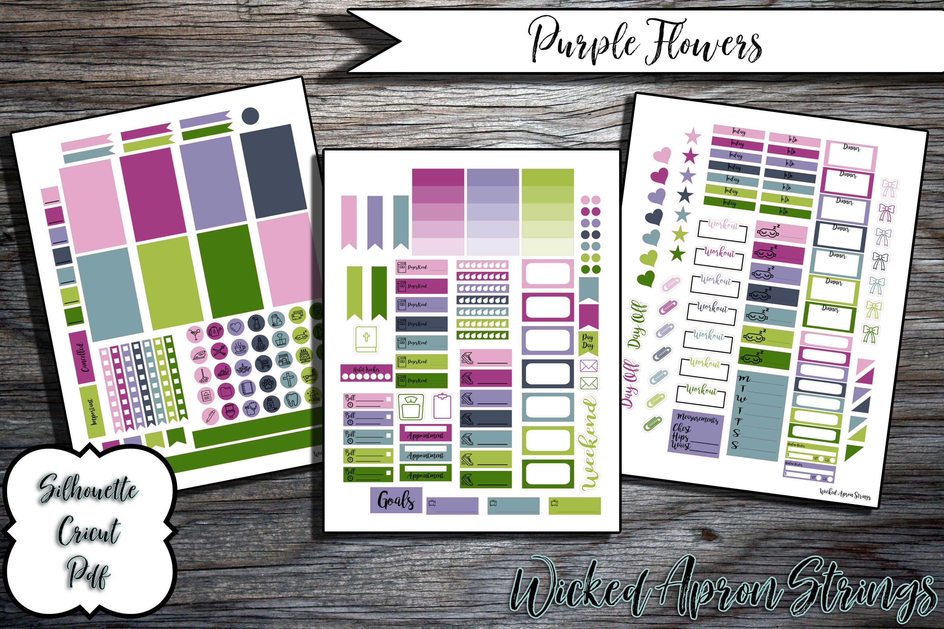 Printable Stickers for Classic Happy Planner Weekly Planner Spread : P ...